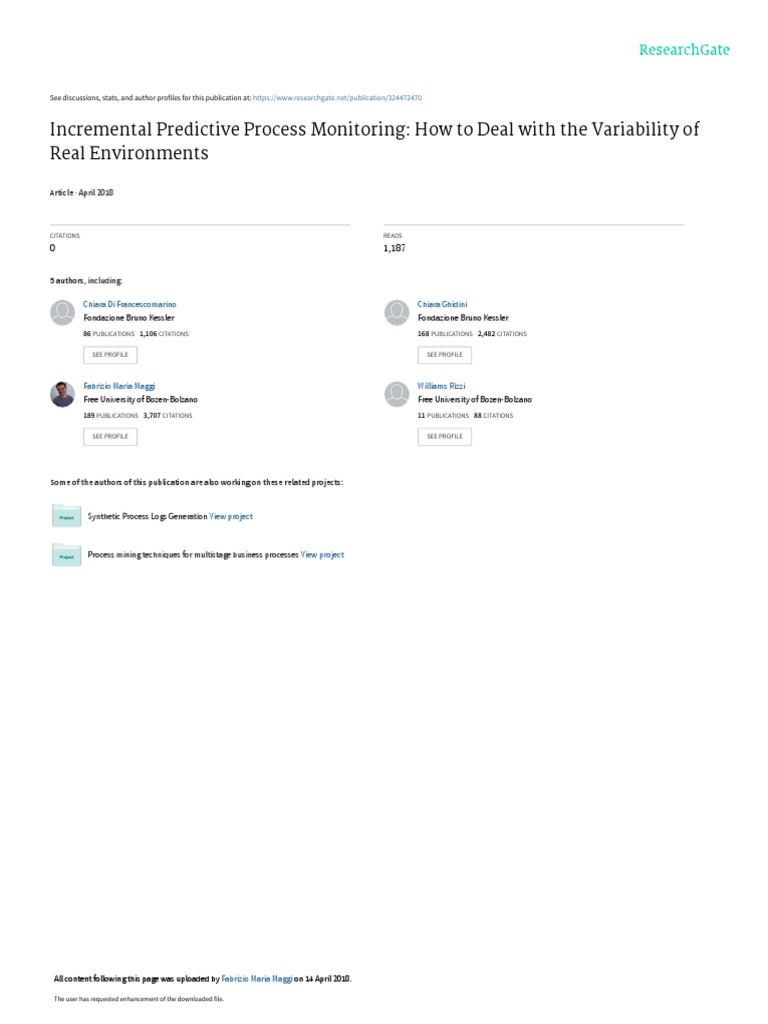 Incremental Predictive Process Monitoring How To D | PDF | Statistical ...