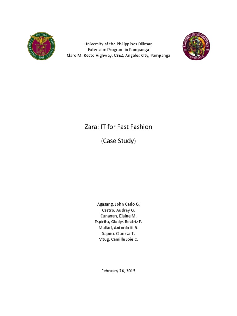 Zara: IT For Fast Fashion (Case Study) | PDF | Point Of Sale ...