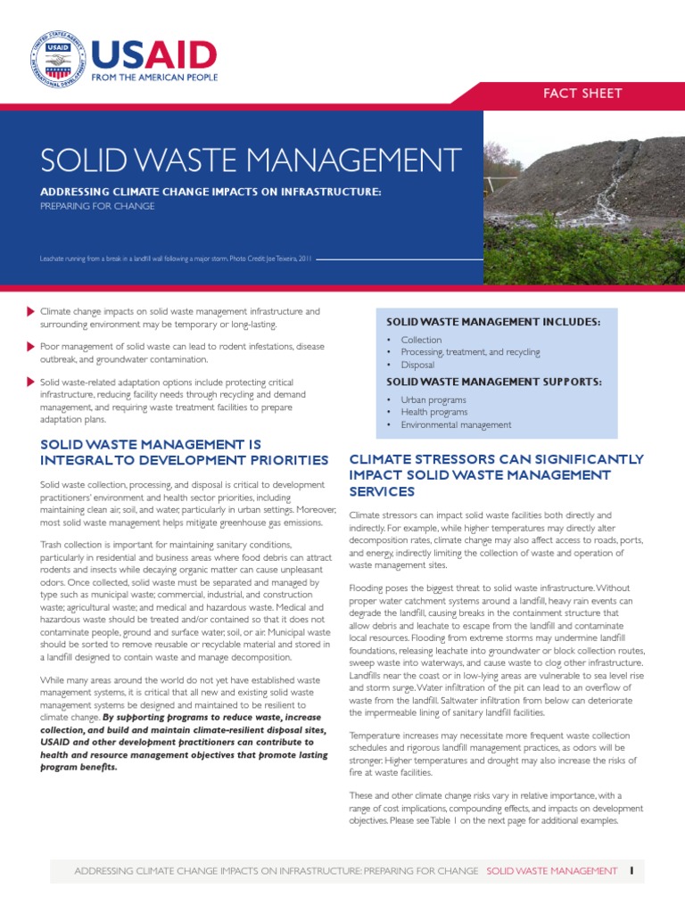 USAID Solid Waste Management | PDF | Municipal Solid Waste | Waste