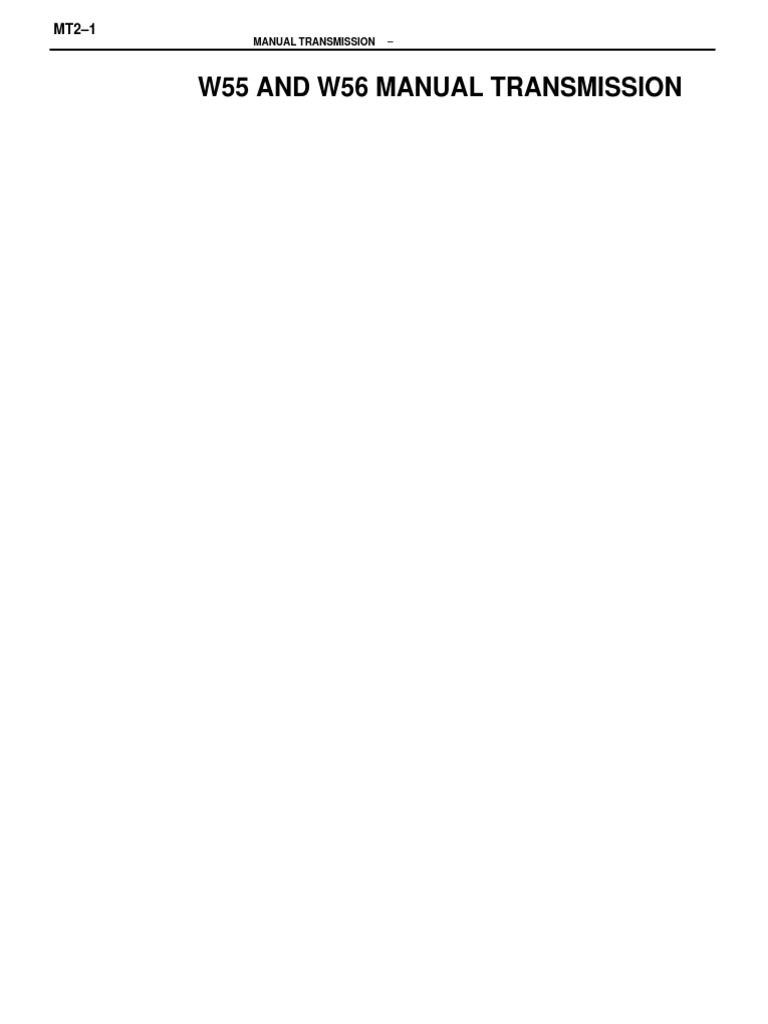 W55 and W56 Manual Transmission | PDF