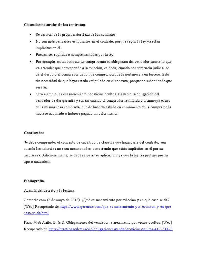 Clausulas Naturales de Los Contratos | PDF
