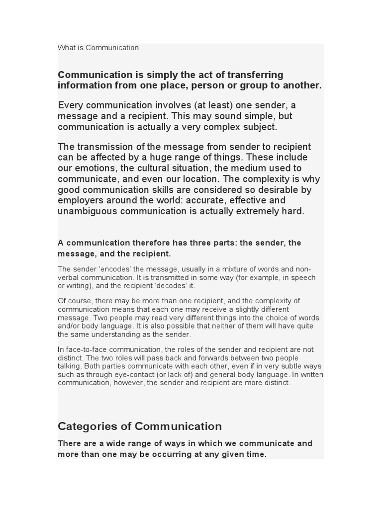 What Is Communication PDF Body Language Communication