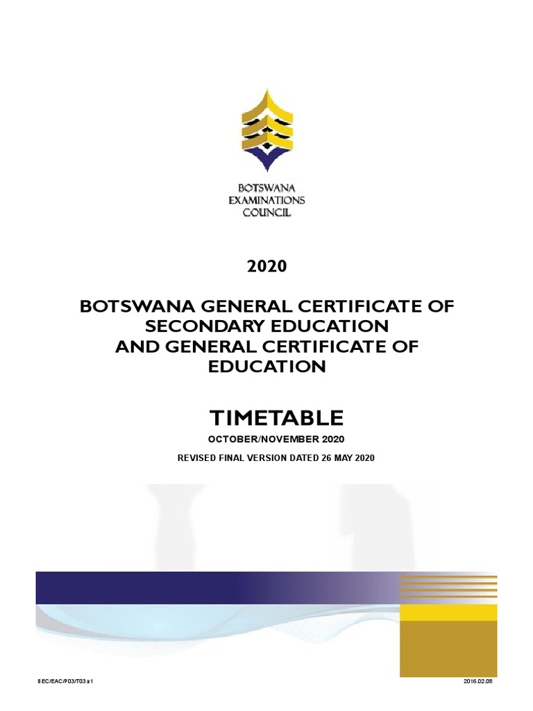 BGCSE Timetable 2025 Overview | PDF | Test (Assessment) | Cognition