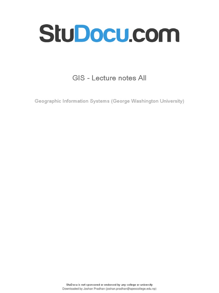 Gis Lecture Notes All | PDF | Geographic Information System | Contour Line