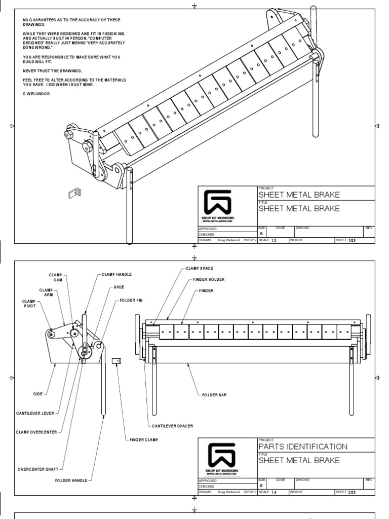 Free Plans Sheet Metal Brake WWW Gwellwood Com | PDF | Tools | Equipment
