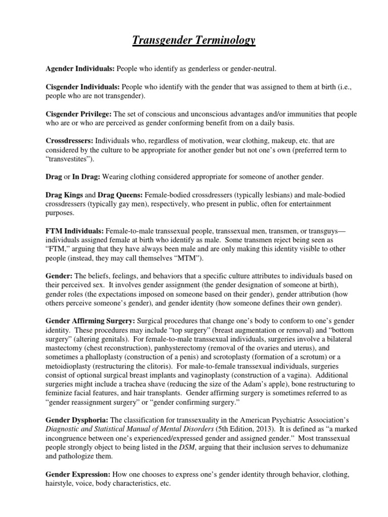 Trans Terms | PDF | Transgender | LGBTQIA+ Studies