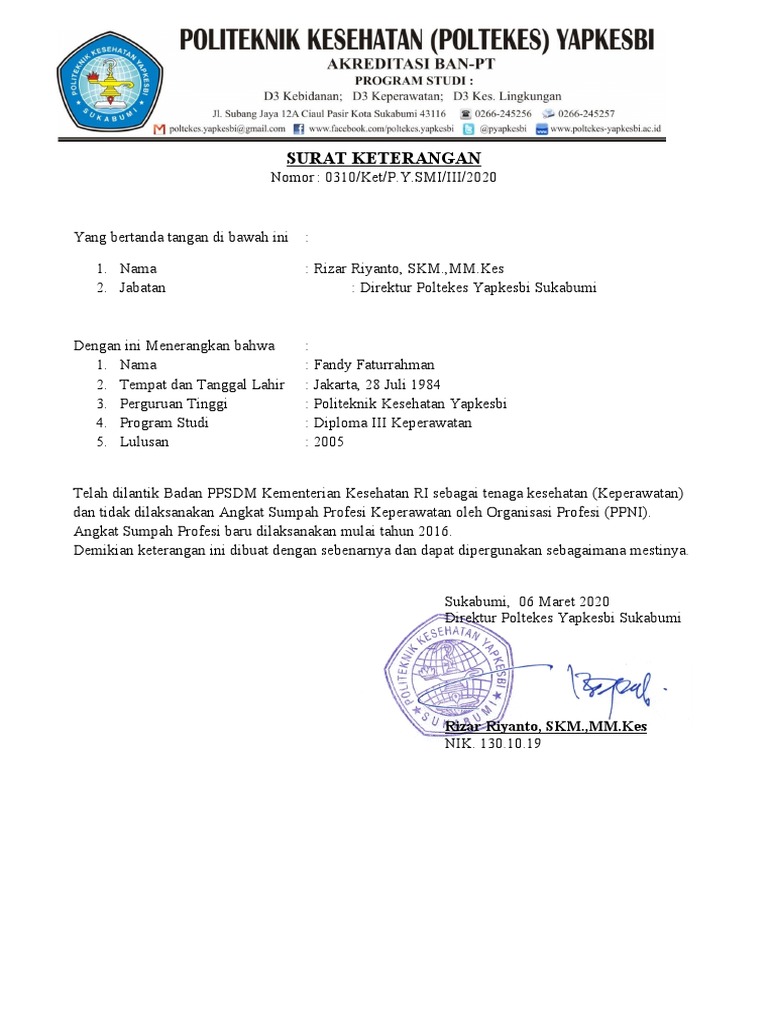 Surat PSDM Fandy | PDF