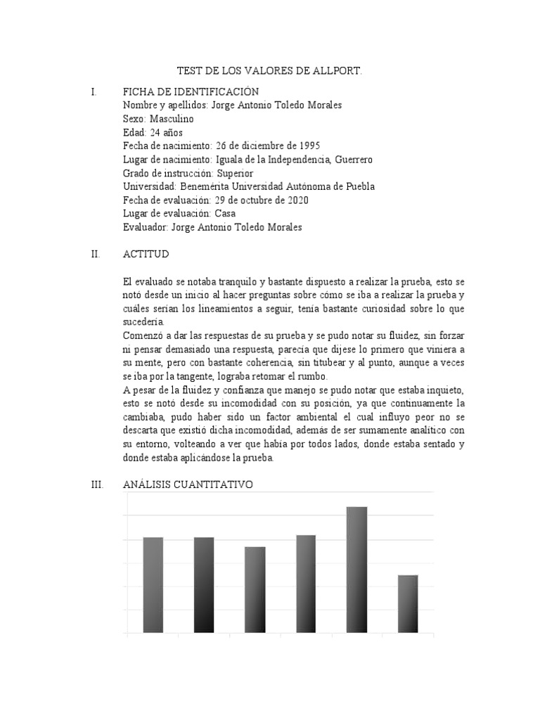 Test de Los Valores de Allport | Descargar gratis PDF | Conocimiento ...