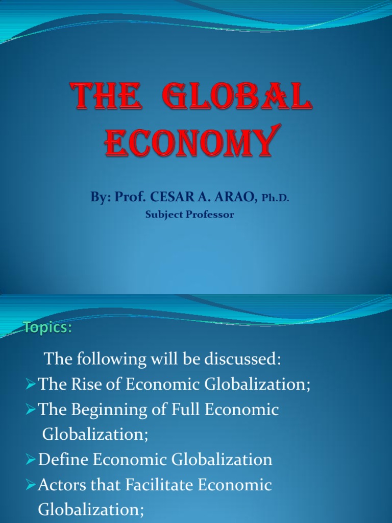 Actors in Economic Globalization | PDF | World Trade Organization ...