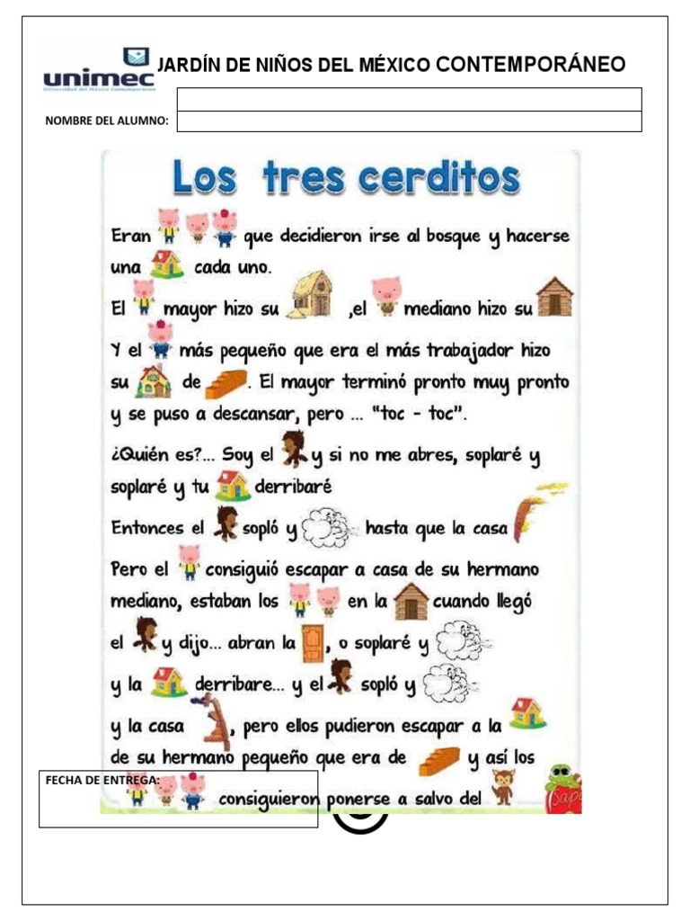 Cuento Los Tres Cerditos Pdf