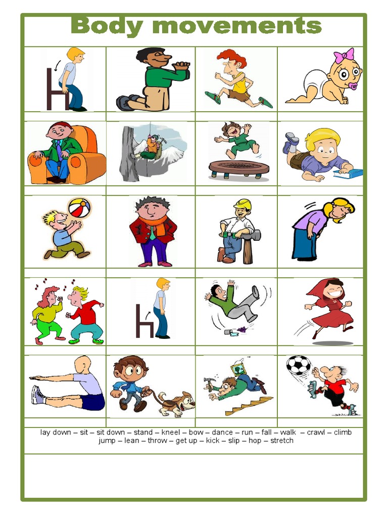 Body Movement Classroom Posters Icebreakers Oneonone Activities ...