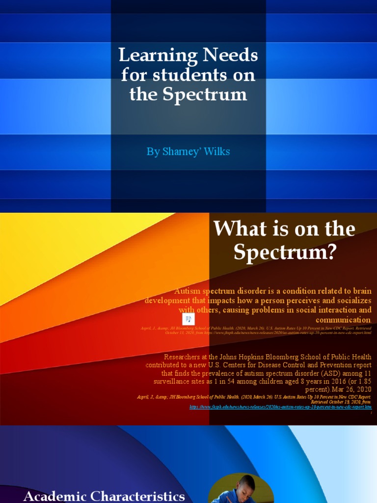 Learning Needs For Students On The Spectrum | PDF | Autism Spectrum ...