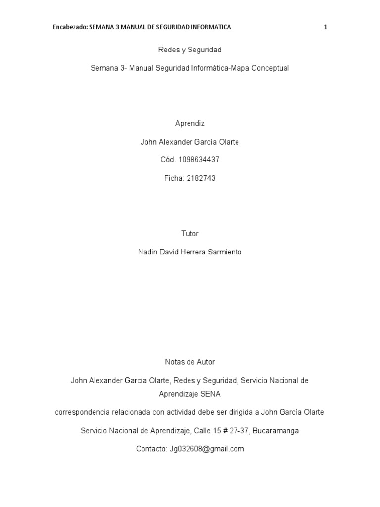 Evidencia 1 - Mapa Conceptual Manual Seguridad Informatica | PDF | La ...