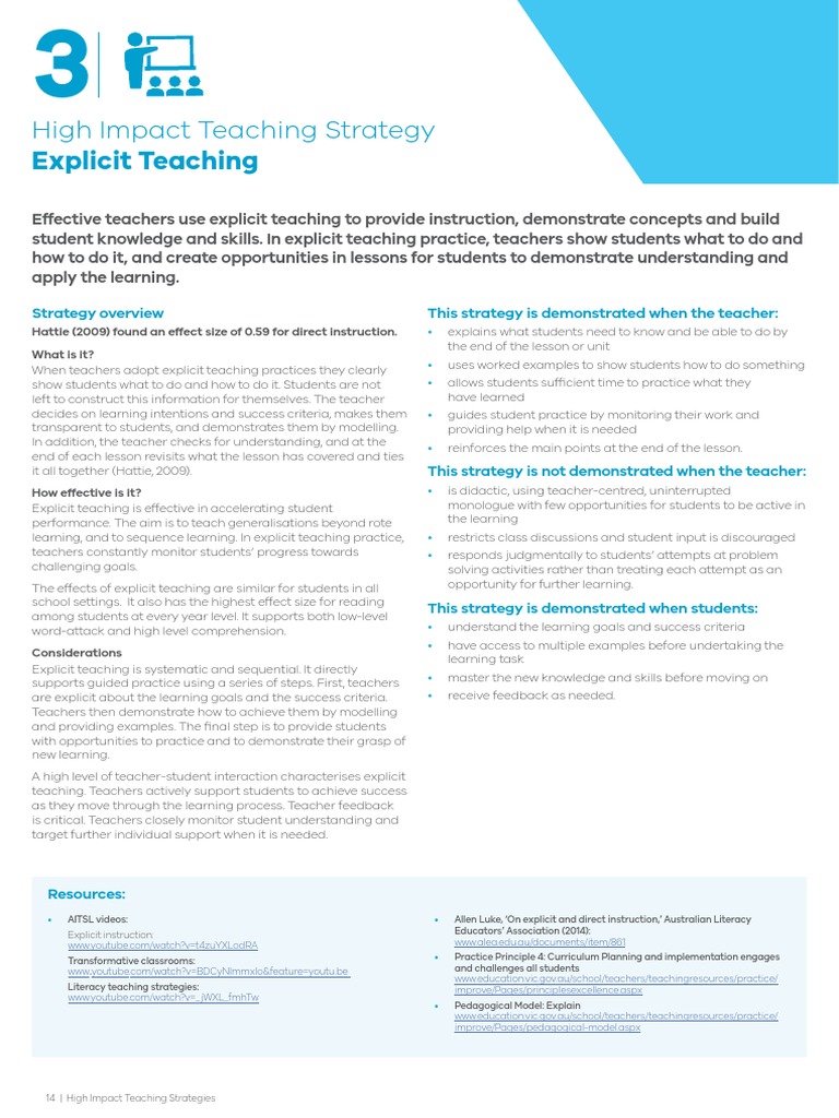 High Impact Teaching Strategies | PDF | Lesson Plan | Teachers