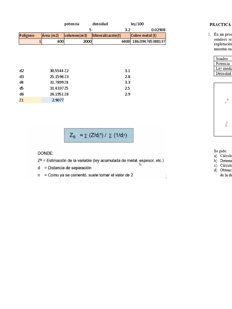PRACTICA 1 EXCEL Practica de Evaluacion de Reservas Por Metodos Clasicos | PDF | Rieles ...