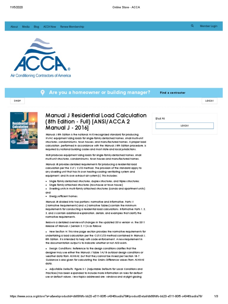ACCA Manual J Description | PDF | Ventilation (Architecture) | Condominium