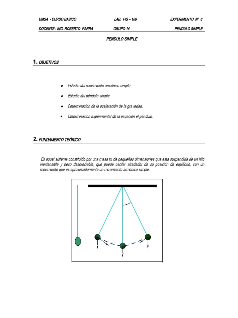 Pendulo Simple | PDF | Péndulo | Oscilación