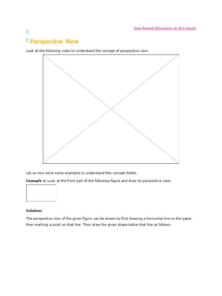 Perspective View: View Recent Discussion On This Lesson | PDF ...