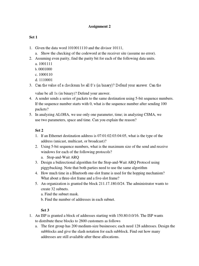 Assignment 2 | PDF | Internet Protocols | Ip Address