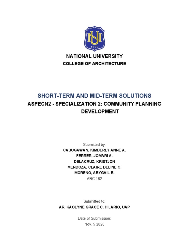 Short-Term and Mid-Term Solutions: National University | PDF