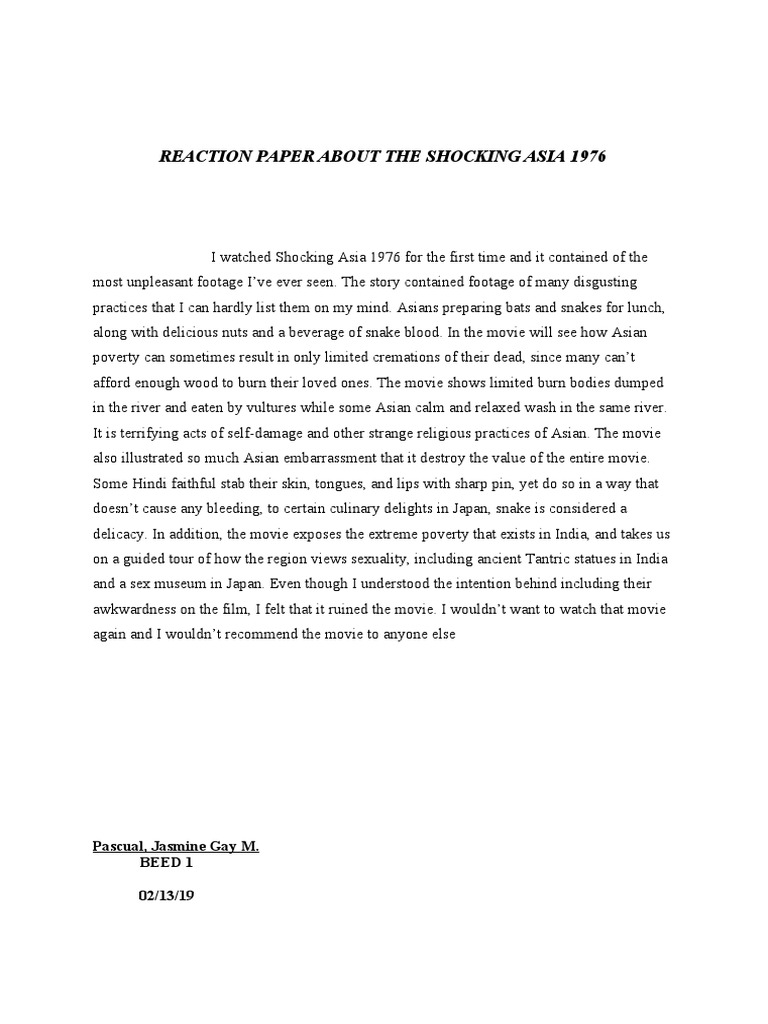 Reaction Paper | PDF | Art
