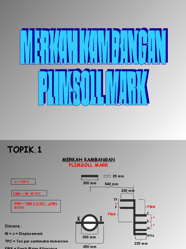 BK ANT-III TOPIK 1-2 Plimsoll Mark, Effect of Density (Taruna) | PDF