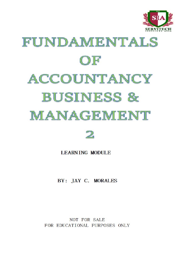 Fundamentals of Accountancy, Business and Management 2 | PDF ...