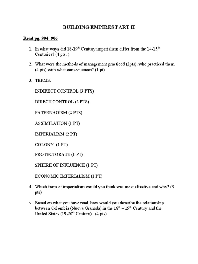 18th-19th Century Imperialism Analysis | PDF