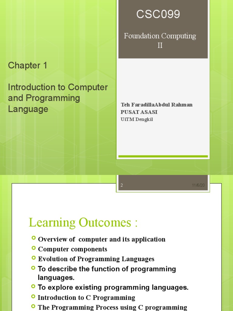 Chapter 1 - Intro To Programming Language 20182019 | PDF | Assembly Language | Computer Program