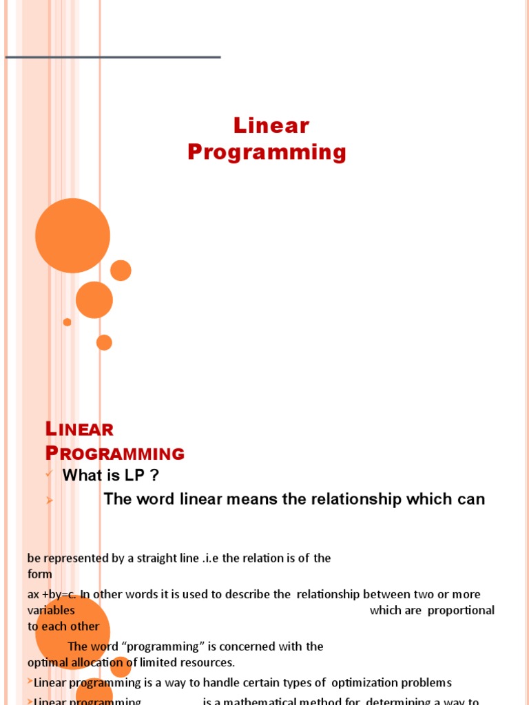 Linear Programming | PDF | Linear Programming | Mathematical Optimization