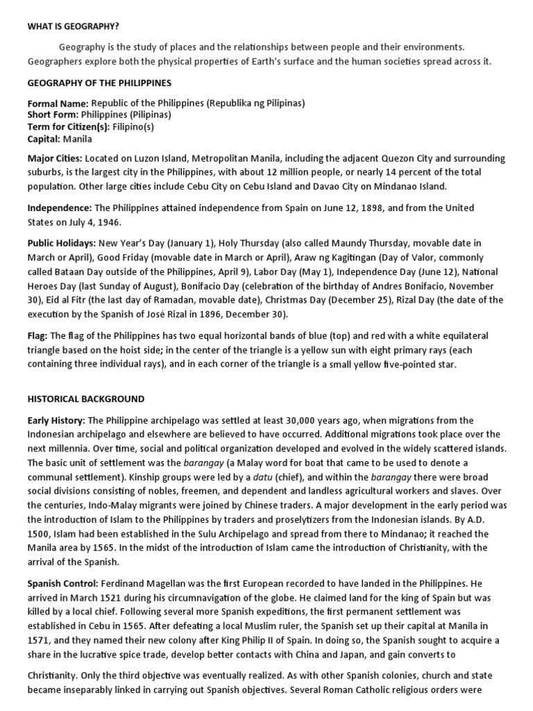 Geography (Philippines) | PDF | Philippines | Spanish Empire