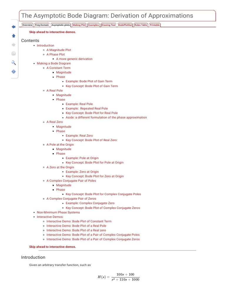 The Asymptotic Bode Diagram - Derivation of Approximations PDF | PDF ...