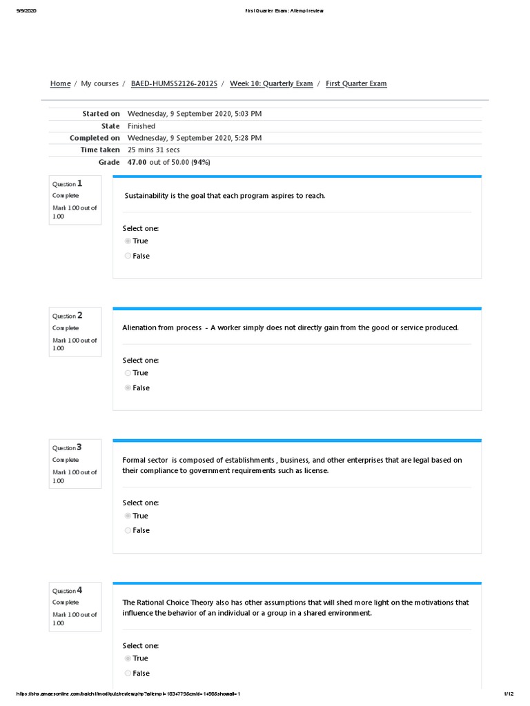 Humss 126 Quarter Exams | PDF | Community | Test (Assessment)