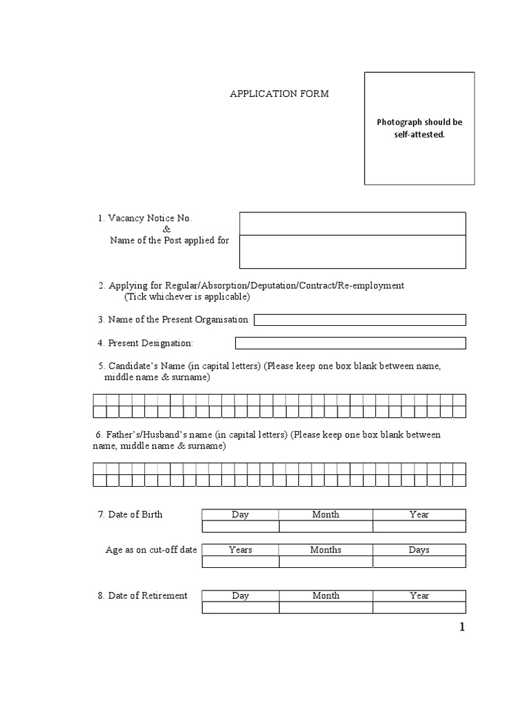 Government Job Application Form | PDF | Government