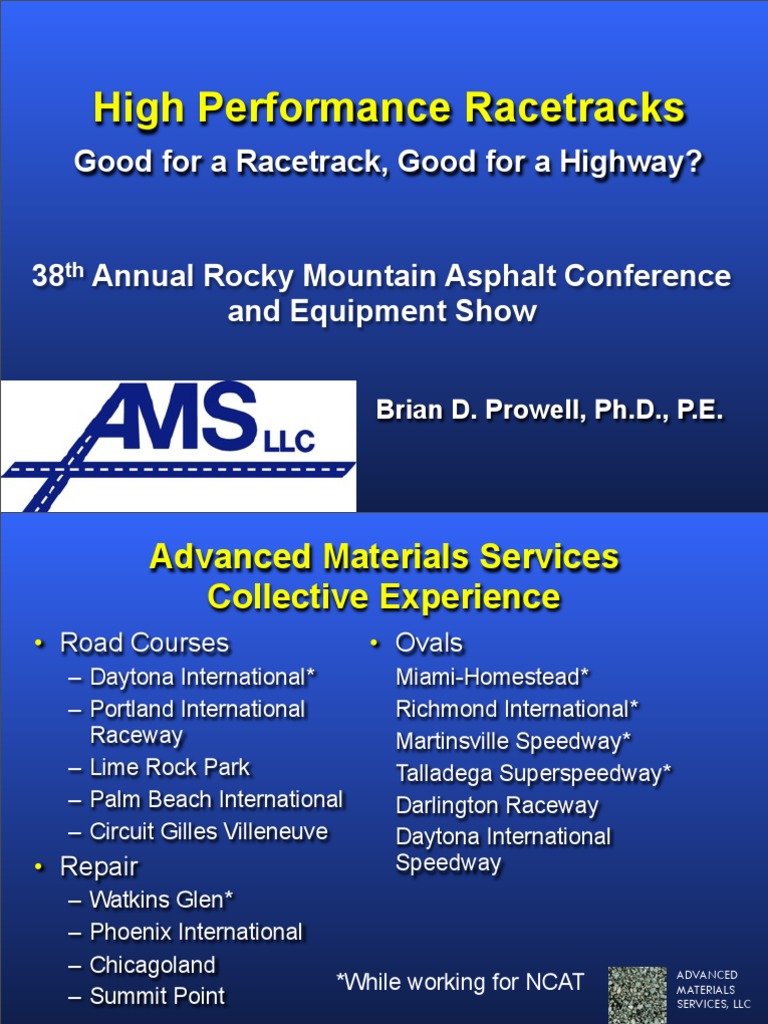 High Performance Racetracks: Good For A Racetrack, Good For A Highway ...