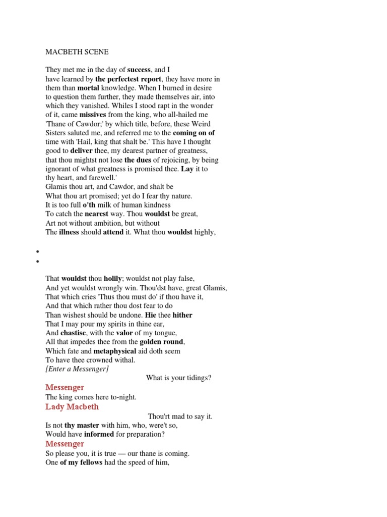 Macbeth Scene | PDF | Macbeth
