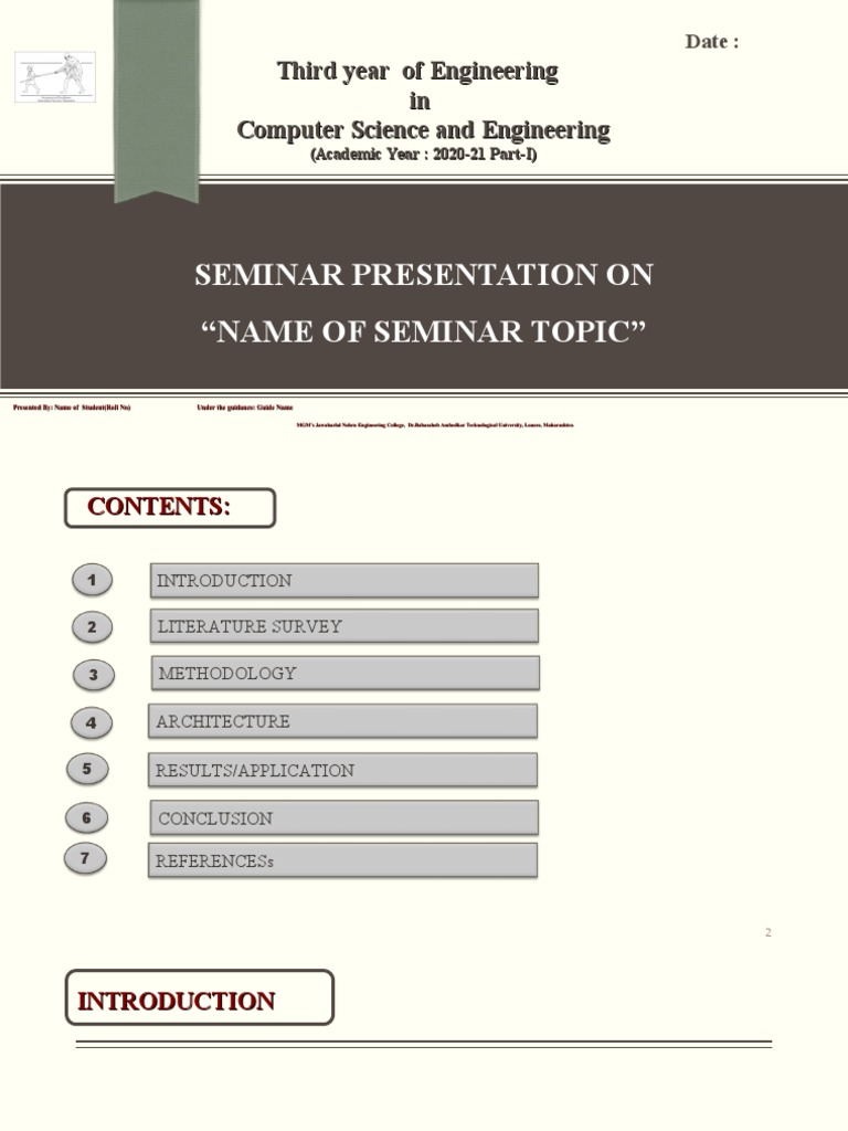 Seminar PPT Format - TY CSE | PDF | Data Compression | Digital Technology