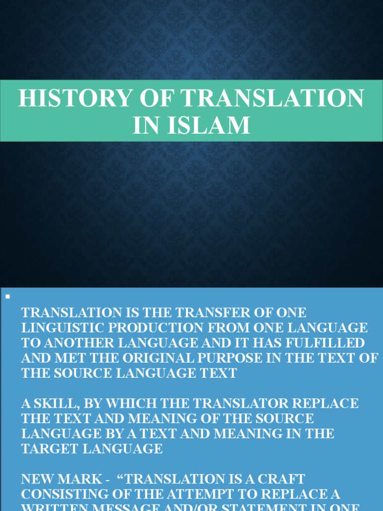 History of Translation in Islam | PDF | Caliphate | Muhammad