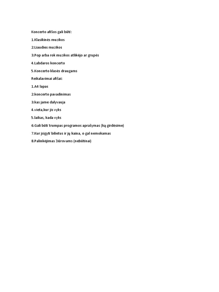 Koncerto Afišos Gali Būti | PDF