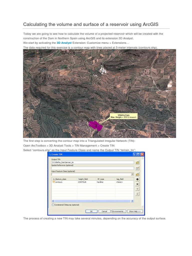 Calculate Reservoir Volume in ArcGIS | PDF | Teaching Methods ...