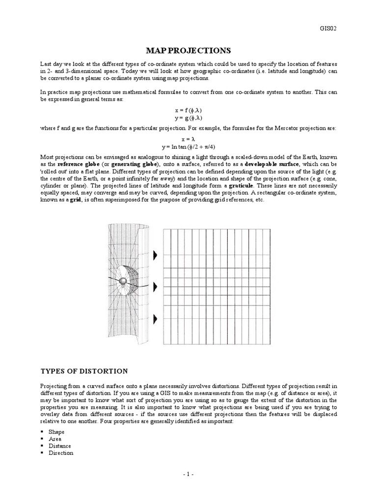 Map Projections: Types of Distortion | Download Free PDF | Latitude ...
