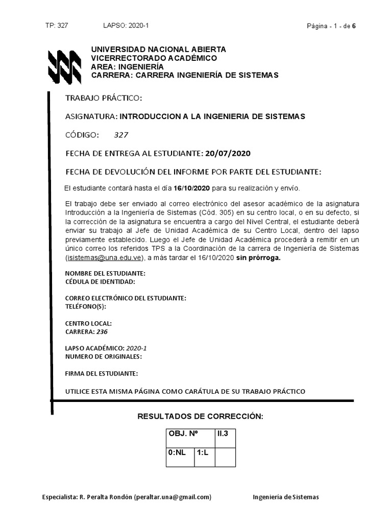 TP 327 2020-1 | PDF | Sistema | Ingeniería de Sistemas