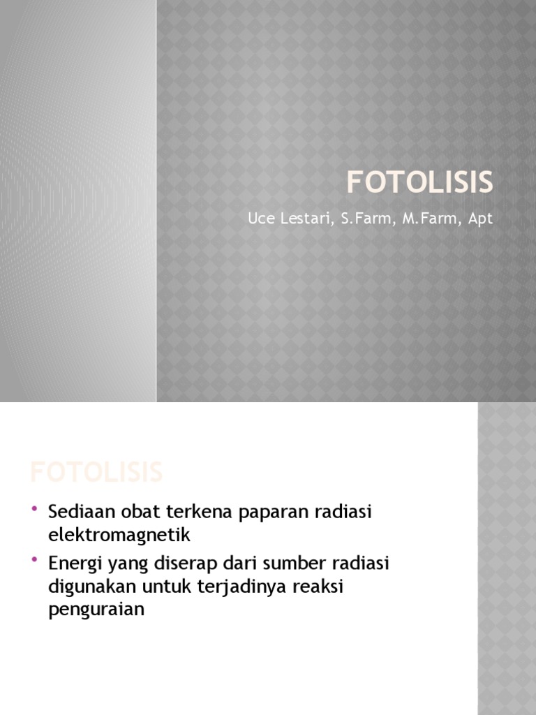 FOTOLISIS | PDF