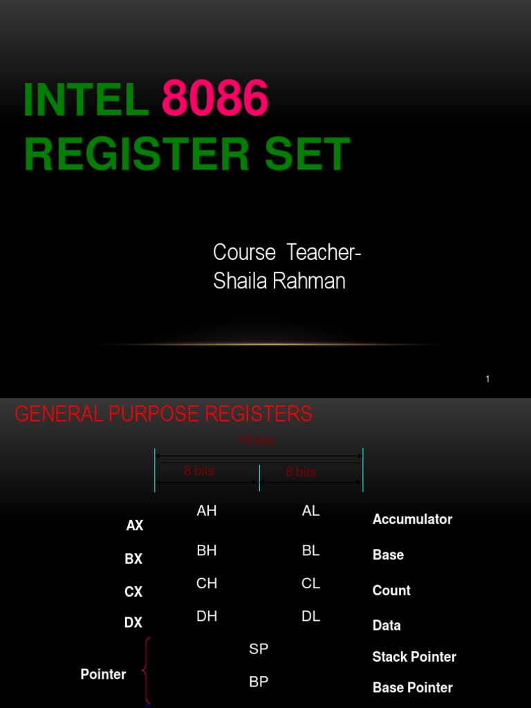 8086 Registers PDF | PDF | Pointer (Computer Programming) | Integrated Circuit