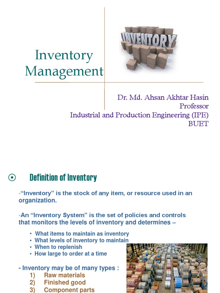 Chapter 15 Inventory Slides | PDF | Inventory | Business Process Management