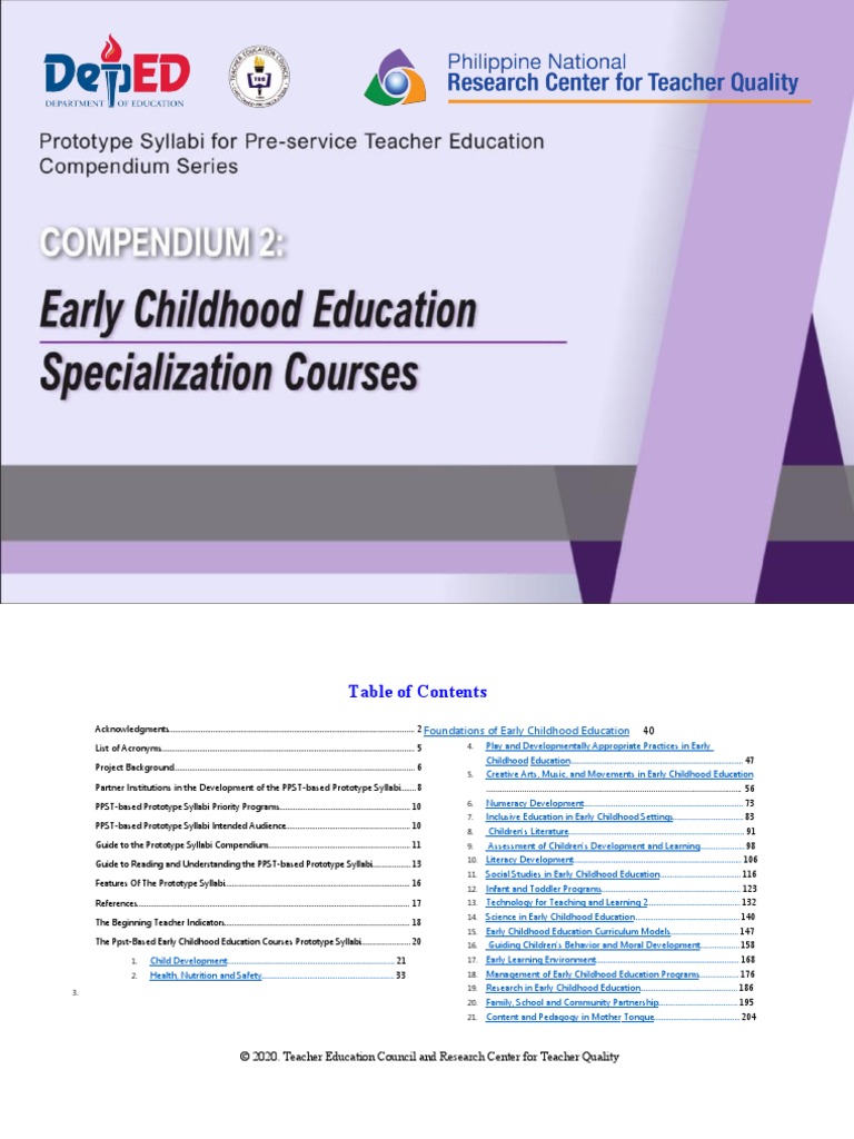 2 Early Childhood Education Prototype Syllabi Compendium | PDF | Early ...