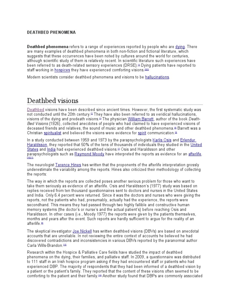 Deathbed Visions: Dying | PDF | Deception | Parapsychology