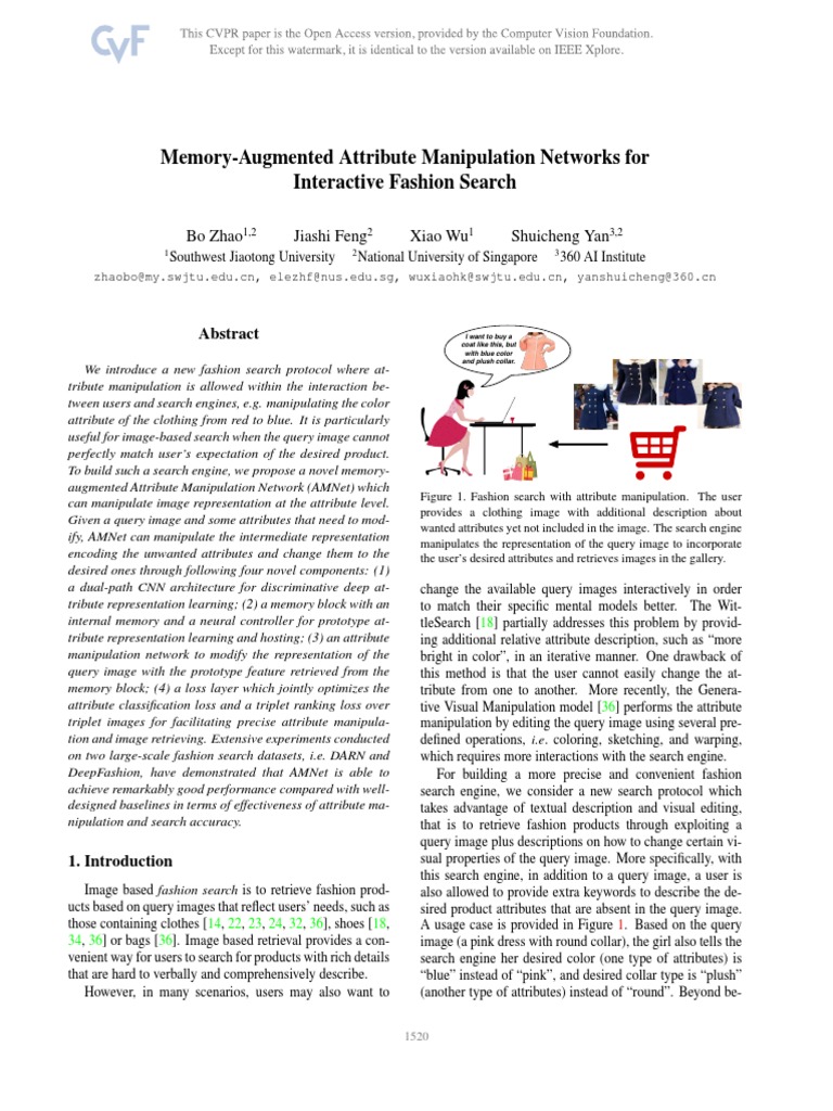 Zhao Memory-Augmented Attribute Manipulation CVPR 2017 Paper | PDF ...
