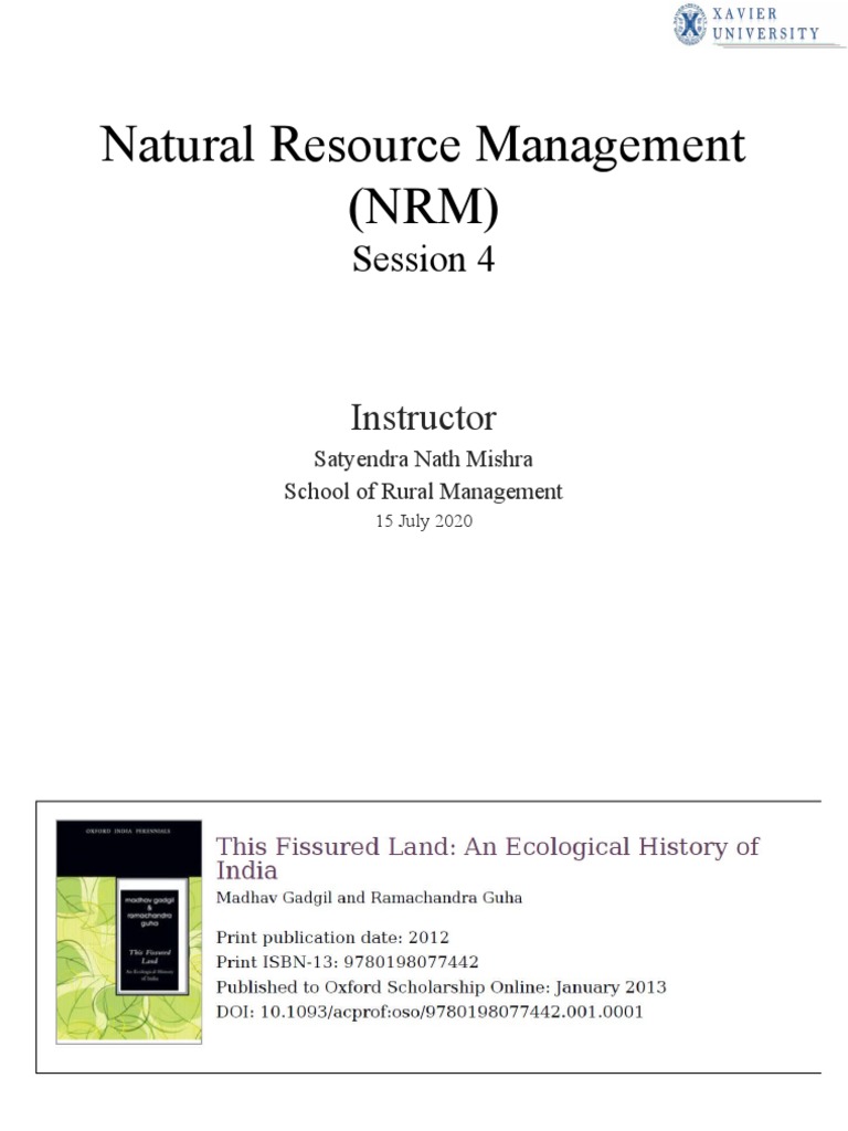 Natural Resource Management (NRM) : Session 4 | PDF