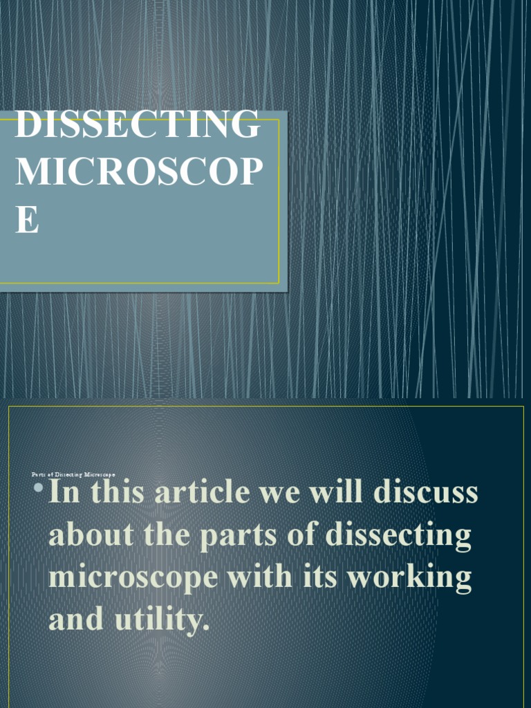 Dissecting Microscope | PDF | Lenses | Atomic